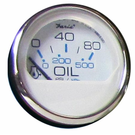 Faria Chesapeake SS Gauges - Oil Pressure Gauge (0-80 psi) Black or Wh ...
